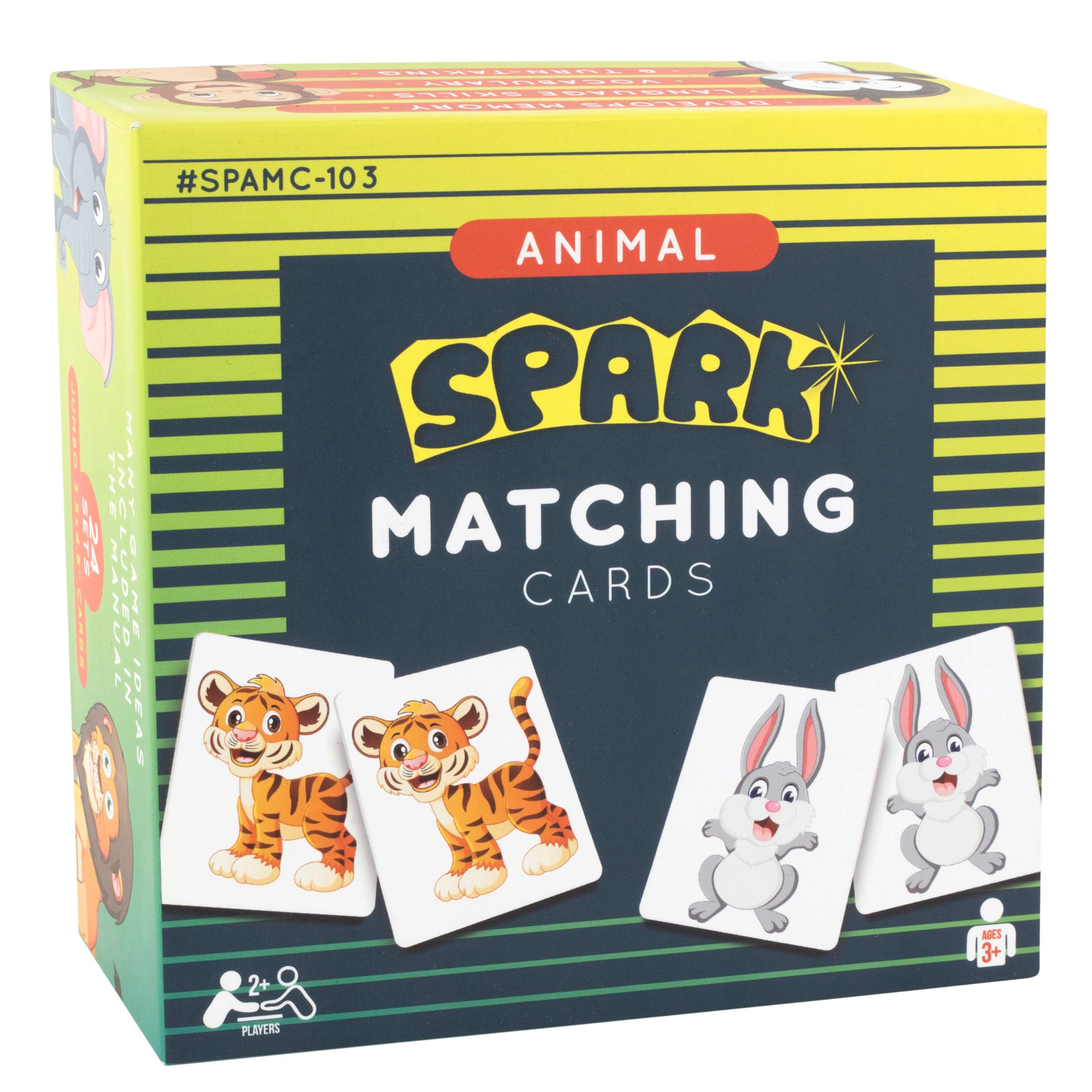 SPARK INNOVATIONS Animal Matching Cards, Kids Game, Memory Game with Animal Picture Cards, Toddler Games, Matching Game, Preschool Games