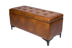 sunpan teegan bench - bravo cognac