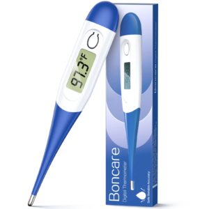 boncare thermometer for adults, digital oral thermometer for fever, basal thermometer with 10 seconds fast reading