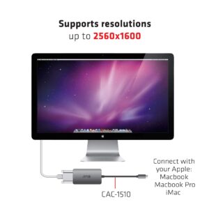 Club3D CAC-1510-A USB Type C to Dual Link DVI-D Cable Adapter Support 3840x2160@30hz, 2560x1600@60Hz HDCP Off for Apple Cinema Displays M/F