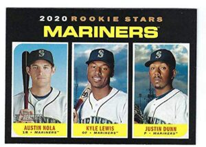 austin nola kyle lewis justin dunn 2020 topps heritage #391 rookie card rc seattle mariners baseball