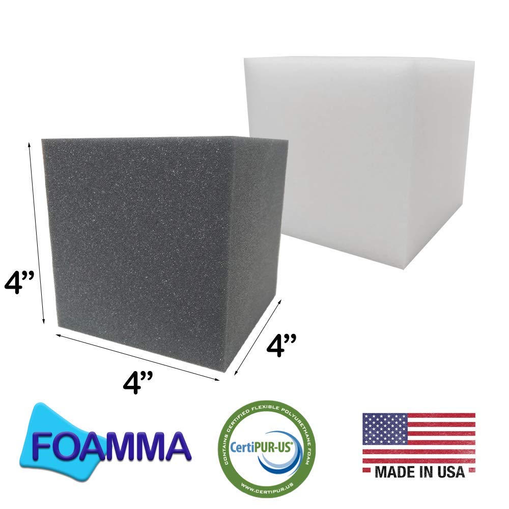 Foamma Charcoal and White Foam Pit Cubes/Blocks 4” x 4” x 4” 100 Pack for Gymnastics, Freerunning and Parkour Courses, Skateboard Parks, BMX, Trampoline Arenas