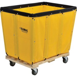 global industrial 12 bushel, yellow vinyl basket bulk truck, unassembled, 36"l x 26"w x 33-1/2"h