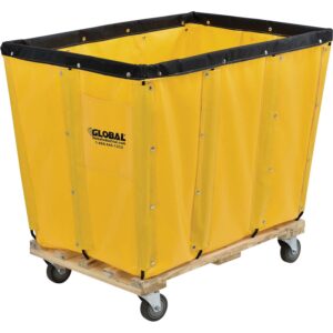 global industrial 16 bushel, yellow vinyl basket bulk truck, unassembled, 40"l x 28"w x 35"h