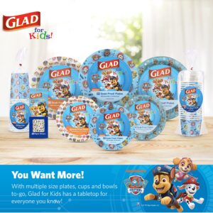 Glad for Kids Paw Patrol Paper Plates , Disposable Paw Patrol Plates for Kids , Heavy Duty Soak Proof Microwavable Paper Plates, Core Pups Blue 7 Inch Round Plates 20ct , Paw Patrol Birthday