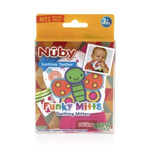 Nuby Funky Mitts Teething Mittens, Butterfly