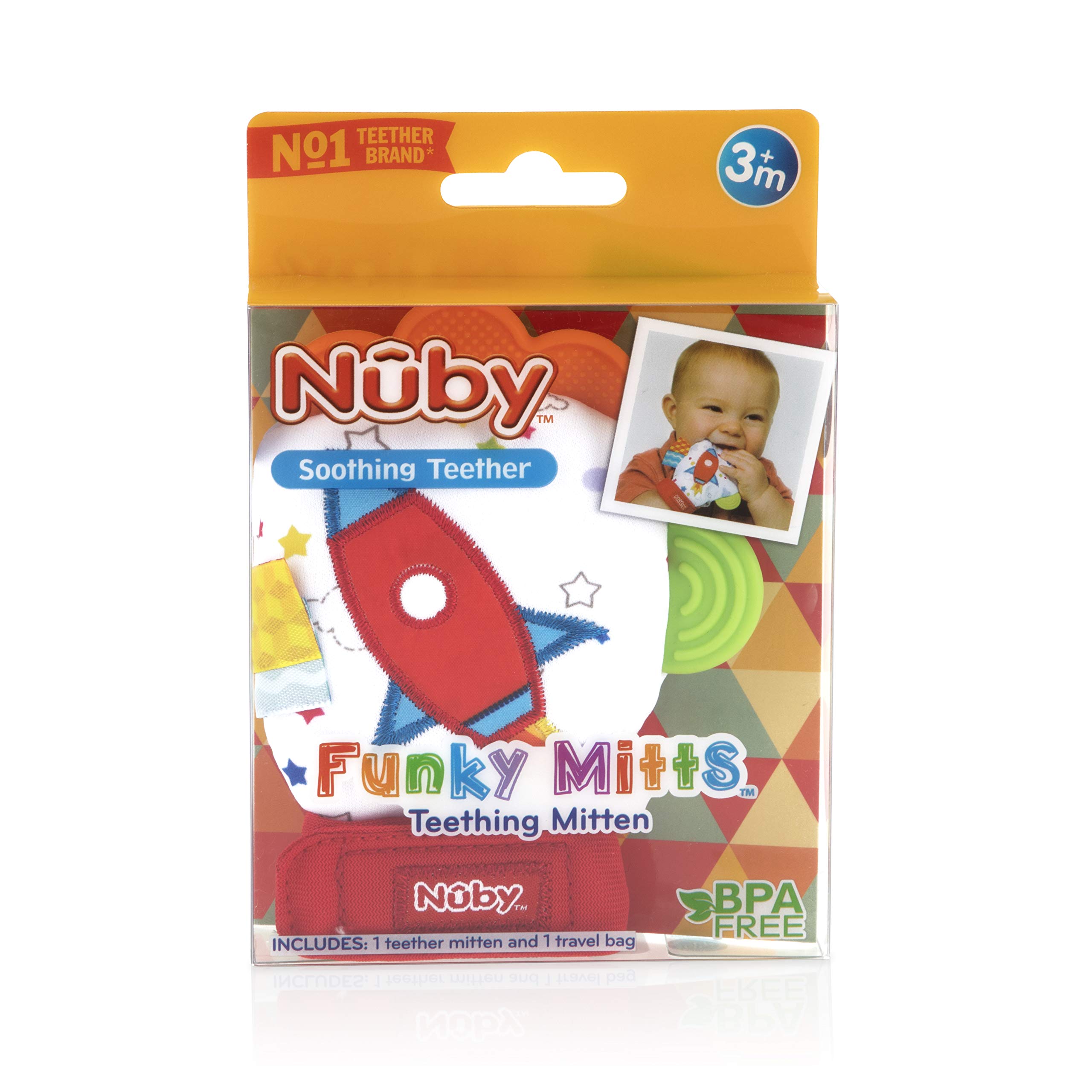 Nuby Funky Mitts Teething Mittens, Butterfly