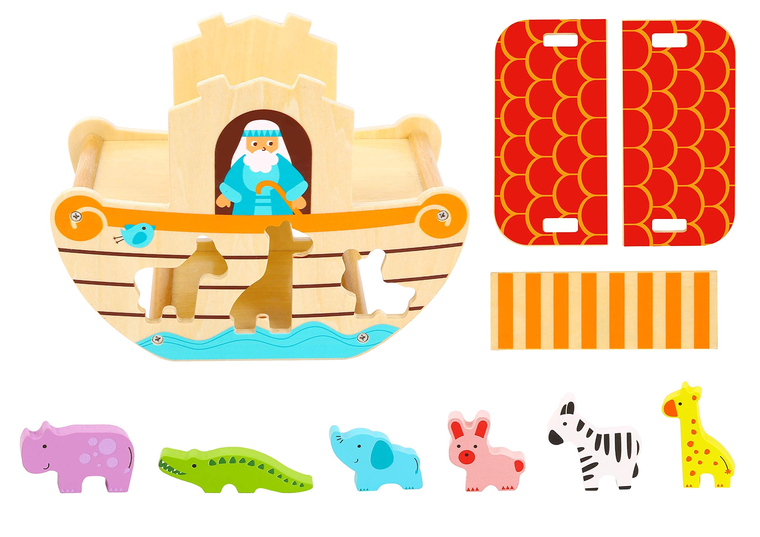 woody treasures Wooden Toys - Noah's Ark Toy (Educational & Development Toys, Great Gift for Girls and Boys)