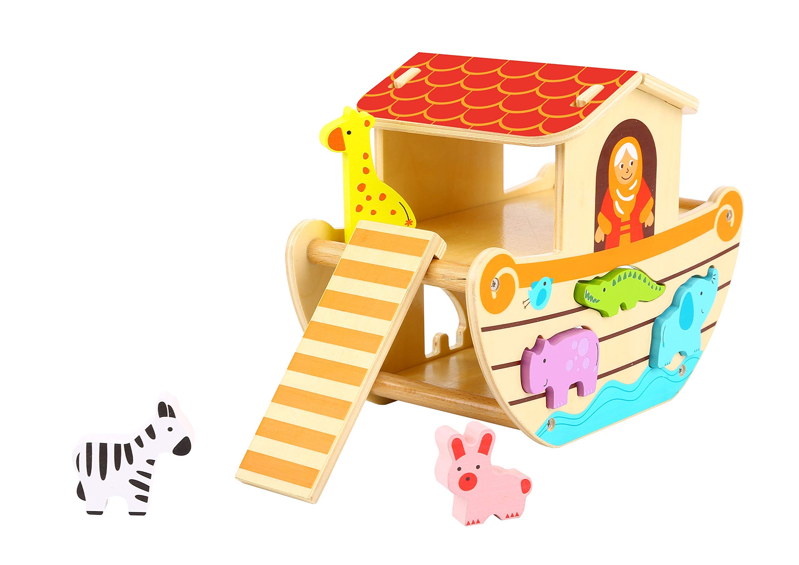 woody treasures Wooden Toys - Noah's Ark Toy (Educational & Development Toys, Great Gift for Girls and Boys)