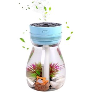 micro landscape humidifiers, mini humidifier, small humidifier,cute humidifier,car humidifiers,air humidifier,personal humidifier,cool mist humidifiers for bedroom kids,office desk humidifier(blue)