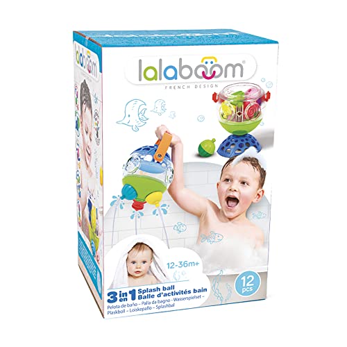 Lalaboom 3-in-1 Splash Ball And Educational Pop Beads Bath Toy - 12 Pieces - Ages 12 Months to 4 Years - BL510