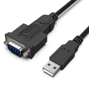 benfei usb to serial adapter,6 feet usb to rs-232 male (9-pin) db9 serial cable, prolific chipset, windows 11/10/8.1/8/7, mac os x 10.6 and above（not vga）