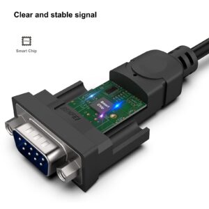 BENFEI USB to Serial Adapter,6 Feet USB to RS-232 Male (9-pin) DB9 Serial Cable, Prolific Chipset, Windows 11/10/8.1/8/7, Mac OS X 10.6 and Above（Not VGA）