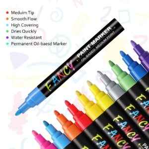 Emooqi Paint Pens, Paint Markers 20 Pack Oil-Based Painting Pen Set for Rocks Painting Wood Plastic Canvas Glass Mugs DIY Craft