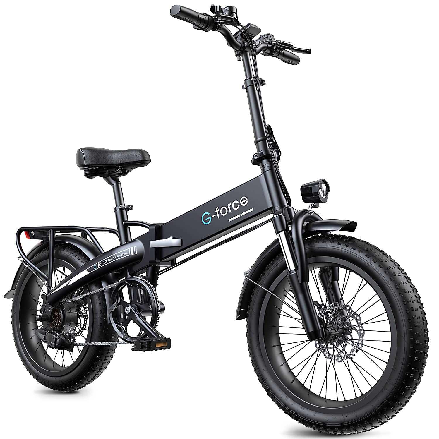 G-Force T42 Electric Bike for Adults Foldable 20"x4.0" Fat Tire,48V 20A Removable Battery,750W Motor 30MPH Shimano 7-Speed Ebike with Adustable Shock Absorber,LCD Display