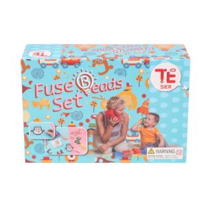 Fuse Beads Bulk - Complete Craft Package for Beading, 3D Art Projects, Comes with 9600 Assorted Beads, 10 Pegboards, 4 beadsezers, 4 Iron Beads Papers, 30 Rings, and 4 Ropes