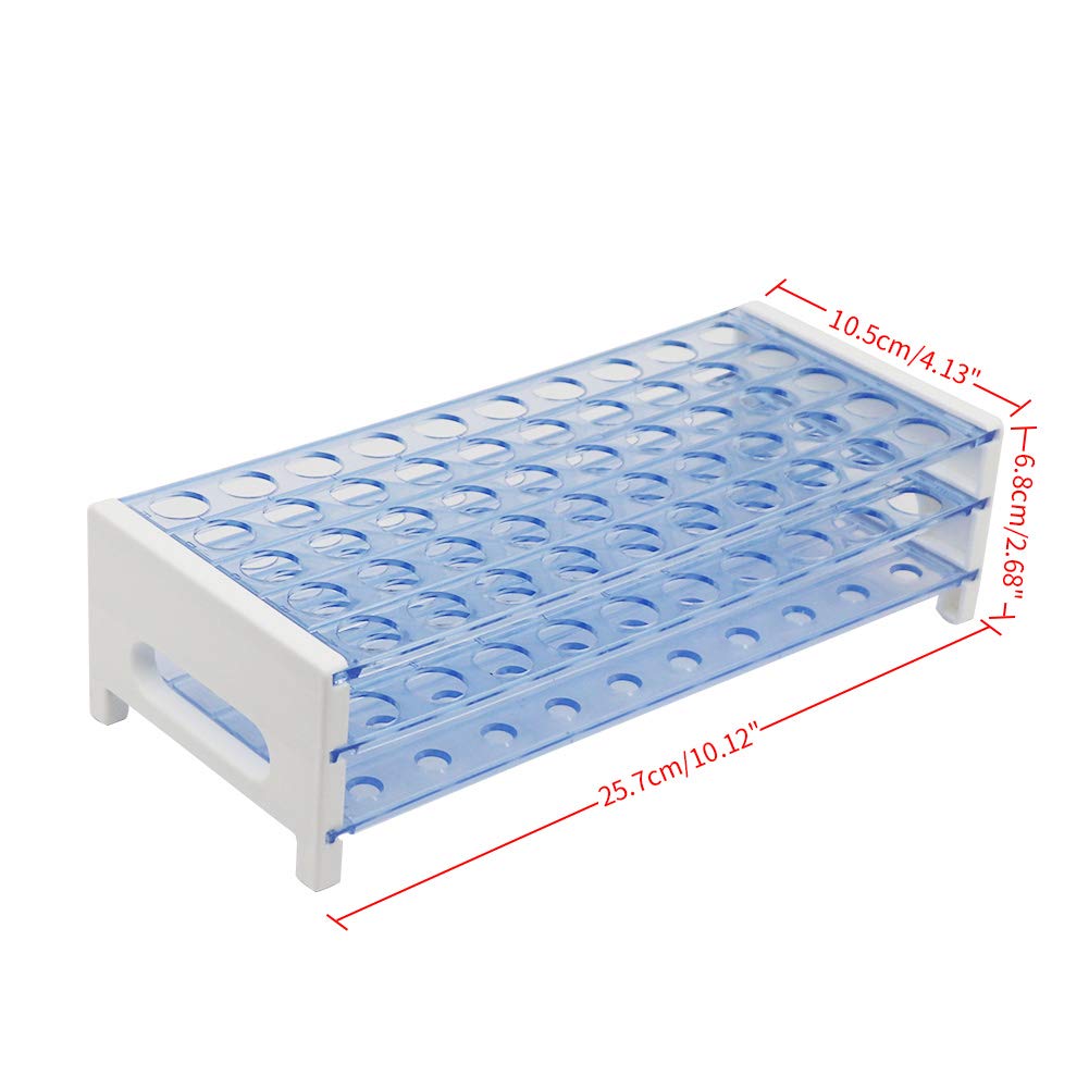 3 Pieces Test Tube Rack for 16mm Tubes 50 Holes Plastic Lab Test Tubes Holder Bracket Stand for Laboratory