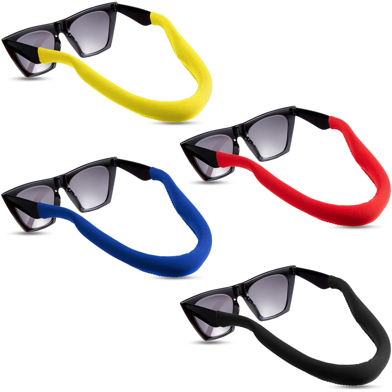 Weewooday 4 Pieces Floating Sunglass Strap Eyewear Retainer Floating Glasses Strap Sport Eyeglass Strap for Men and Women