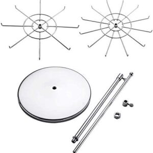 APL Display - Display Rack Jewelry Display Stand Retail Display Stand 2 Tier Display Stand Height Adjustable Display Rack Rotating Display Stand for Mall,Exhibition and Retail Store(Silver)