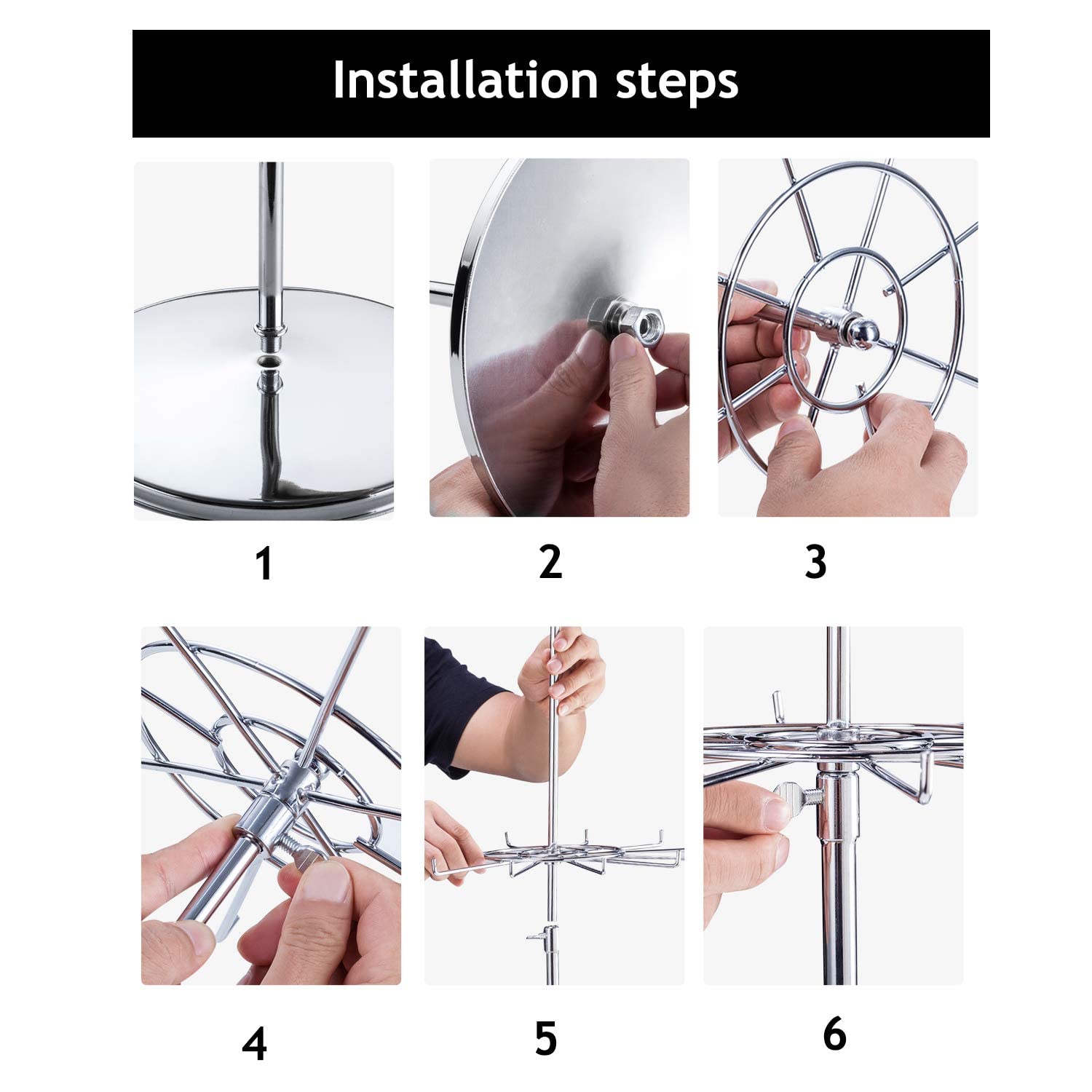 APL Display - Display Rack Jewelry Display Stand Retail Display Stand 2 Tier Display Stand Height Adjustable Display Rack Rotating Display Stand for Mall,Exhibition and Retail Store(Silver)