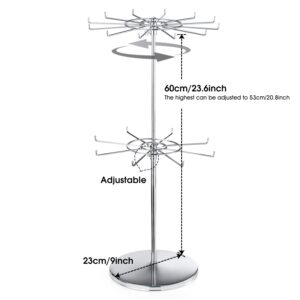 APL Display - Display Rack Jewelry Display Stand Retail Display Stand 2 Tier Display Stand Height Adjustable Display Rack Rotating Display Stand for Mall,Exhibition and Retail Store(Silver)