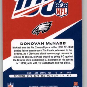 2019 Panini Chronicles Football #76 Donovan McNabb Philadelphia Eagles Official NFL Trading Card From Panini America