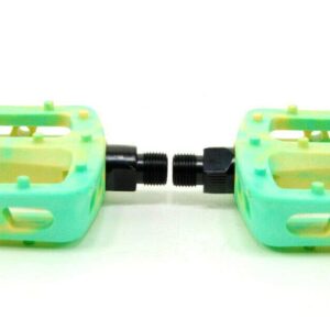 Twisted Pro PC BMX Bicycle Pedals Platform 9/16" Sherbert Swirl Green