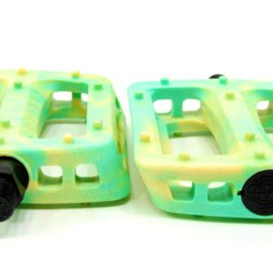 Twisted Pro PC BMX Bicycle Pedals Platform 9/16" Sherbert Swirl Green