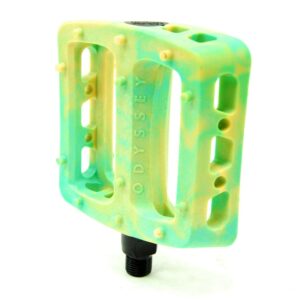 Twisted Pro PC BMX Bicycle Pedals Platform 9/16" Sherbert Swirl Green