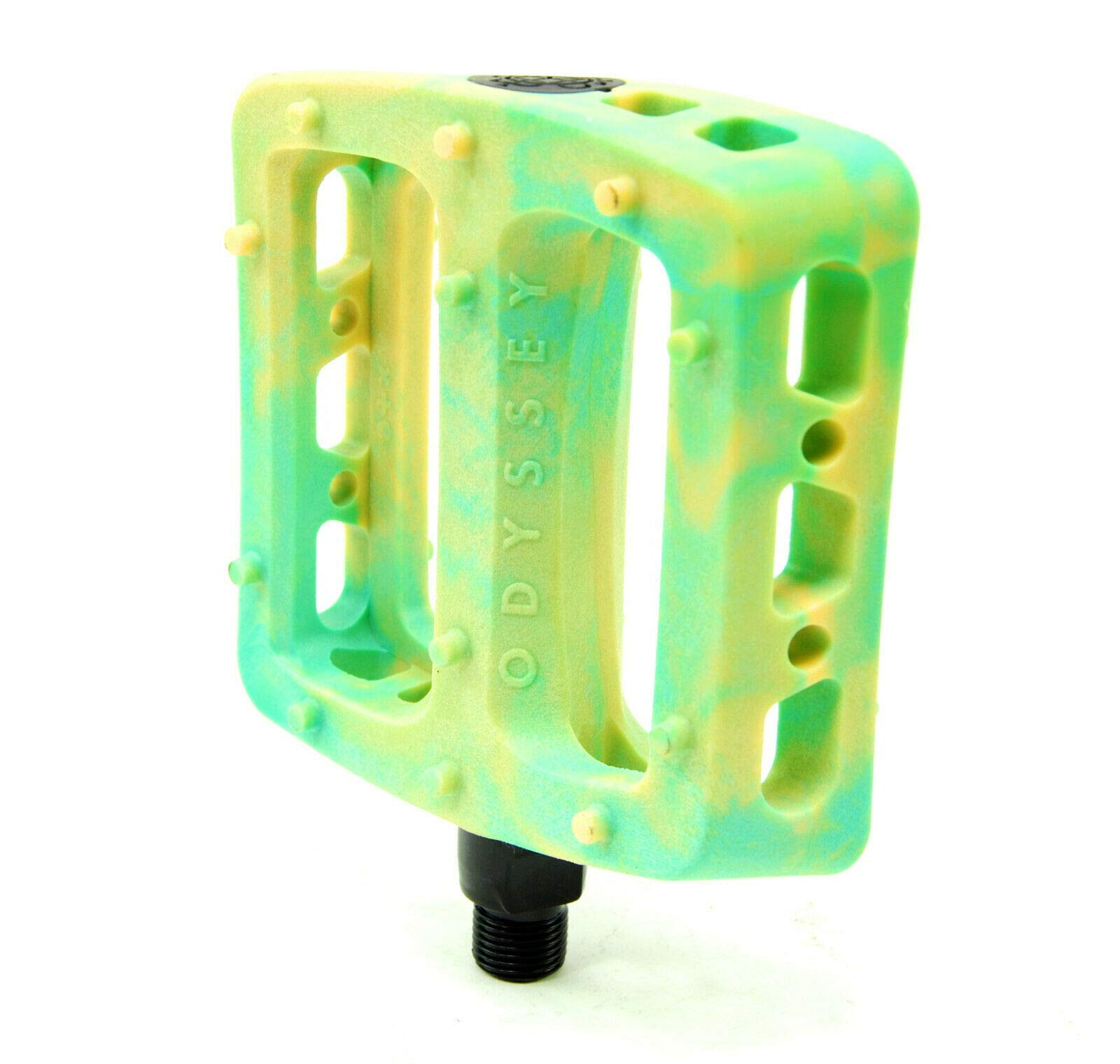 Twisted Pro PC BMX Bicycle Pedals Platform 9/16" Sherbert Swirl Green