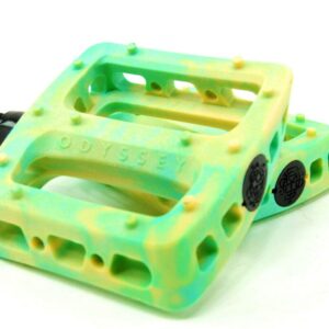 Twisted Pro PC BMX Bicycle Pedals Platform 9/16" Sherbert Swirl Green