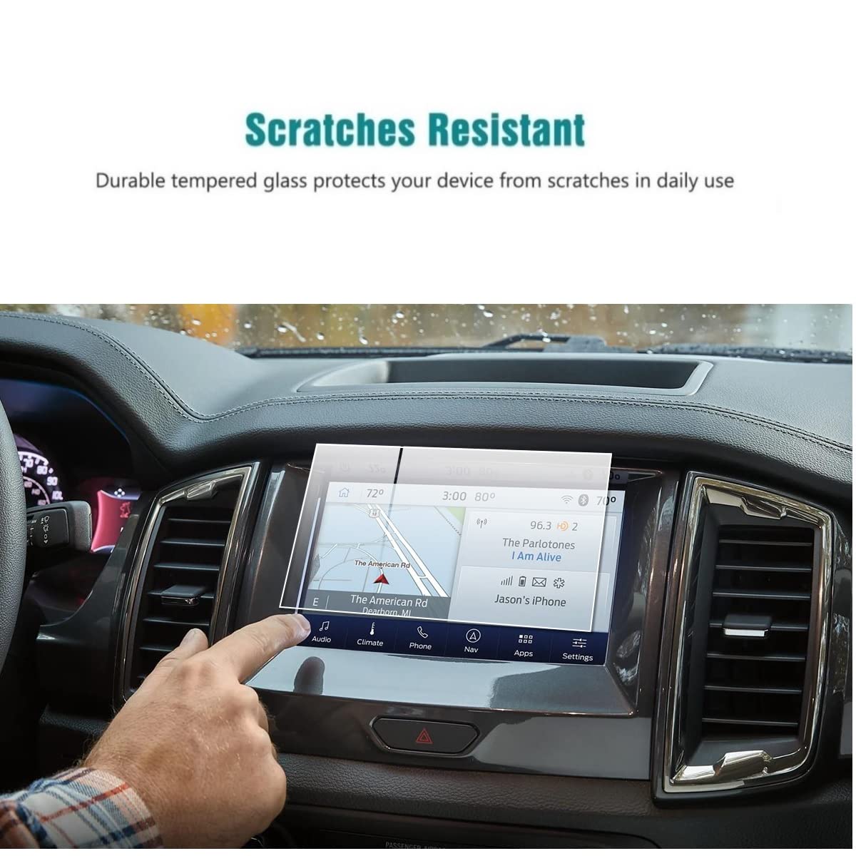 Screen Protector Compatible With 2019-2023 Ford Ranger Sync3 Touch Screen,Anti Glare Scratch,Shock Resistant,Flyingchan,Navigation Accessories