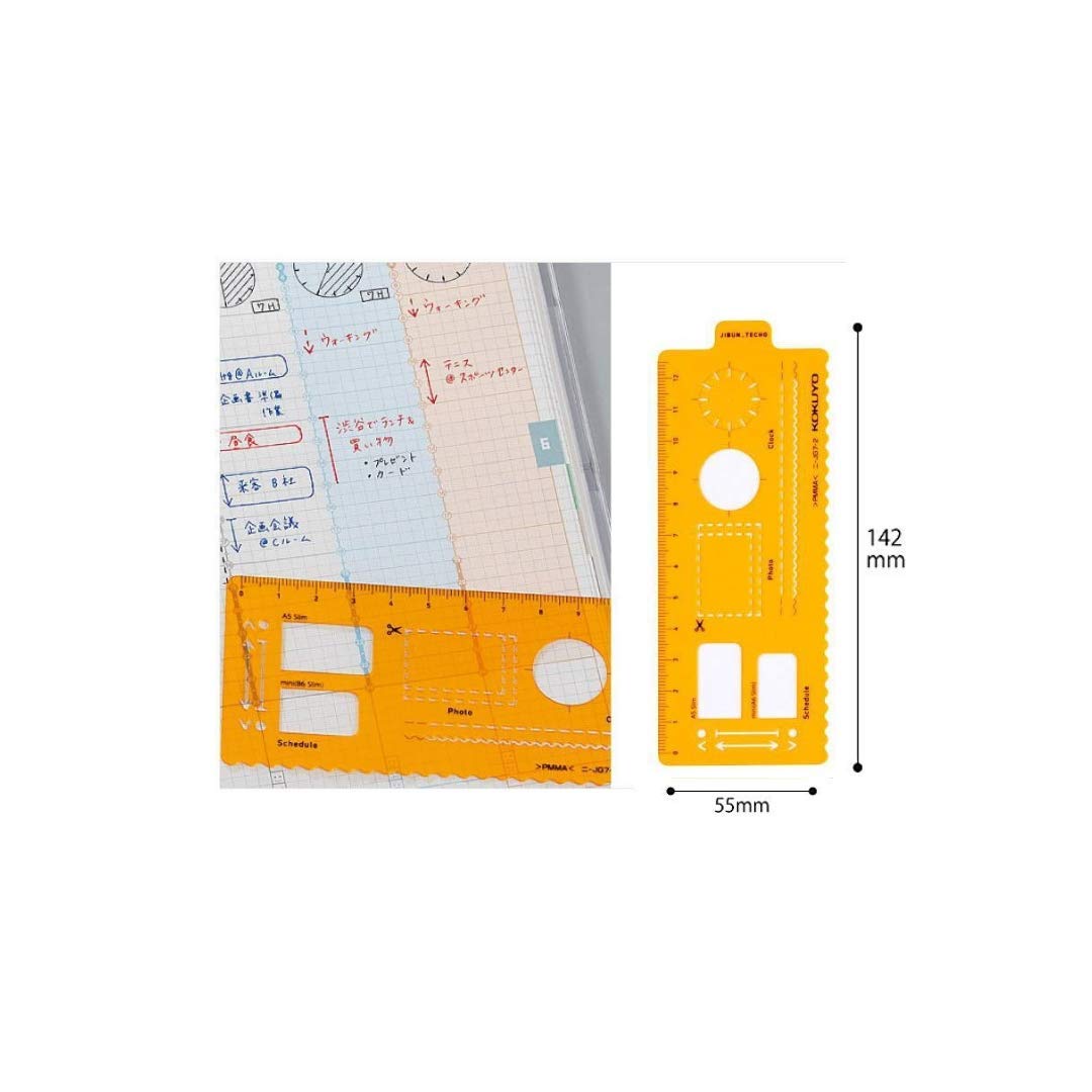 Kokuyo JIBUN_TECHO Goods, Template Stencil, Icon & Plan Version, Shared Size, Japan Import (NI-JG7-1/2)