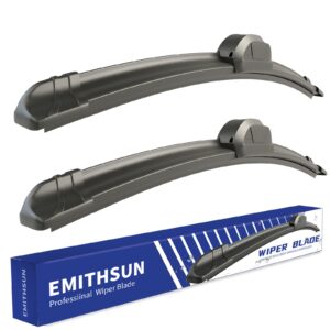 emithsun oem quality 22" + 22" premium all-seasons durable stable and quiet windshield wiper blades(set of 2)