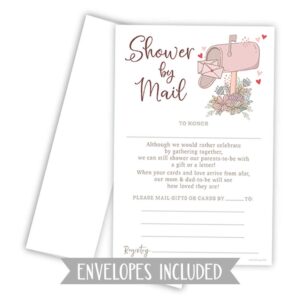 Shower by Mail Pink Mailbox - Girl Baby Shower Invitations (20 Count) with Envelopes