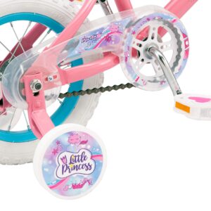 Pacific Princess Character Kids Bike, 12-Inch Wheels, Ages 3-5 Years, Coaster Brakes, Adjustable Seat, Pink, One Size