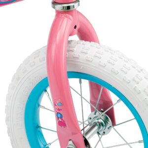 Pacific Princess Character Kids Bike, 12-Inch Wheels, Ages 3-5 Years, Coaster Brakes, Adjustable Seat, Pink, One Size