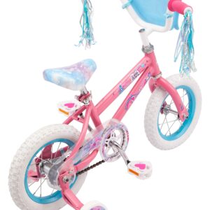 Pacific Princess Character Kids Bike, 12-Inch Wheels, Ages 3-5 Years, Coaster Brakes, Adjustable Seat, Pink, One Size