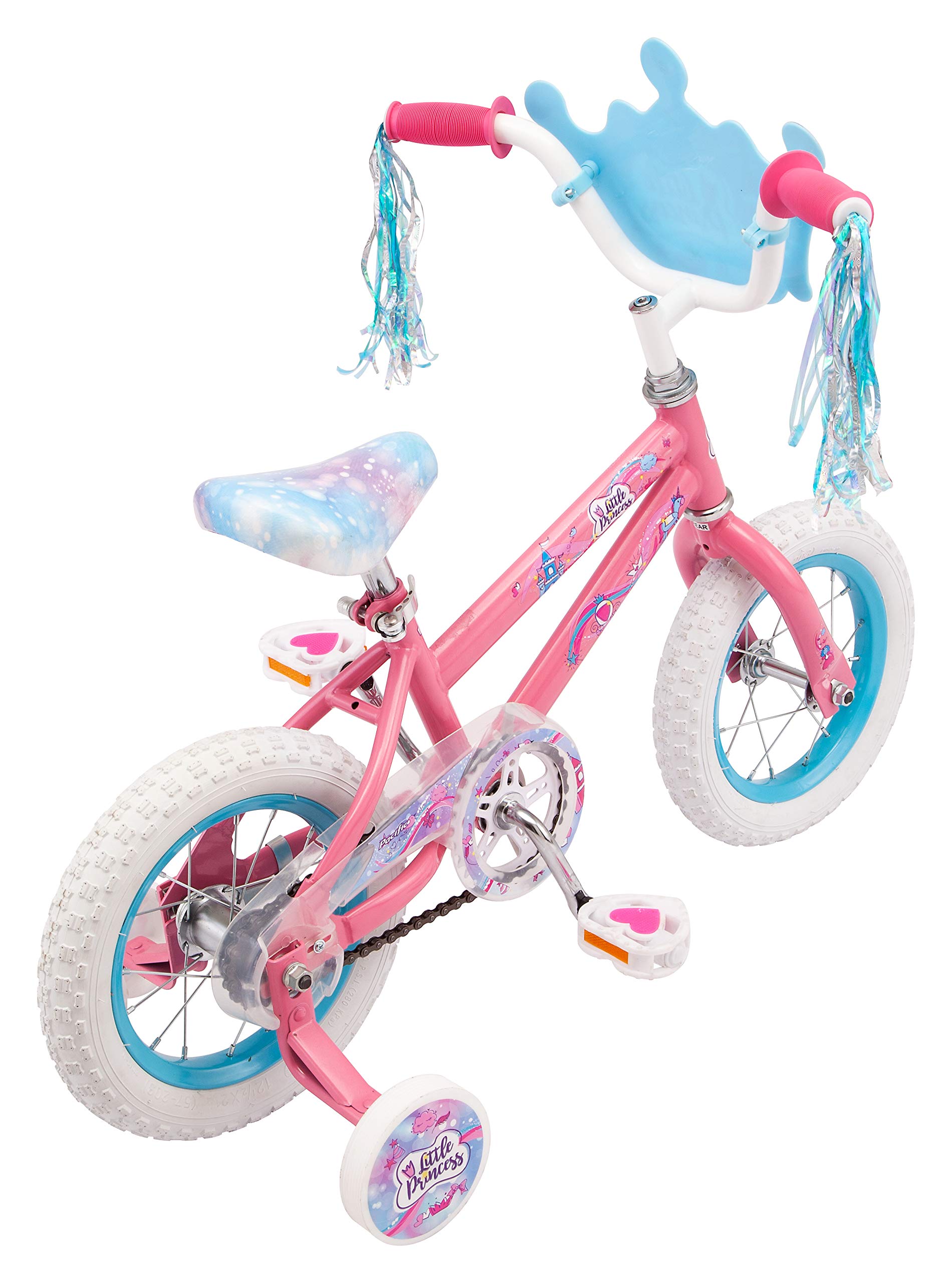 Pacific Princess Character Kids Bike, 12-Inch Wheels, Ages 3-5 Years, Coaster Brakes, Adjustable Seat, Pink, One Size