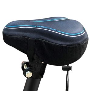 Gincleey Comfortable Bike Seat Cover with Memory Foam Wide Bicycle Saddle Cushion for Women Men Everyone, Fits Exercise, Spin, Stationary, Soft