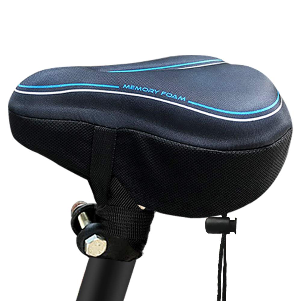 Gincleey Comfortable Bike Seat Cover with Memory Foam Wide Bicycle Saddle Cushion for Women Men Everyone, Fits Exercise, Spin, Stationary, Soft