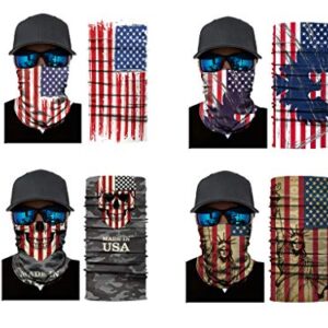 Outdoor Face Mask Scarf Bandana Multiple Functions UV Protection Wind dust Proof Headwear for Men and Women Cycling Motorcycling Hiking Skiing American Flag