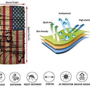 Outdoor Face Mask Scarf Bandana Multiple Functions UV Protection Wind dust Proof Headwear for Men and Women Cycling Motorcycling Hiking Skiing American Flag