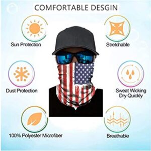 Outdoor Face Mask Scarf Bandana Multiple Functions UV Protection Wind dust Proof Headwear for Men and Women Cycling Motorcycling Hiking Skiing American Flag