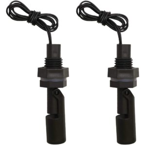 mxuteuk 2 pcs side mounted horizontal liquid float switch water level sensor black for aquariums tank dpl-1-bk