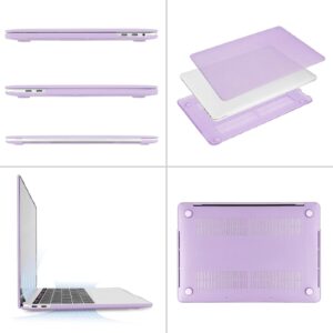 MOSISO Compatible with MacBook Pro 13 inch Case M2 2024, 2023, 2022-2016 A2338 M1 A2251 A2289 A2159 A1989 A1708 A1706, Plastic Hard Shell Case & Keyboard Cover Skin & Webcam Cover, Light Purple