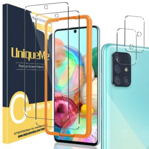 uniqueme for google pixel 8 screen protector, [compatible fingerprint unlock] military grade shatterproof 2pcs camera lens protector and 2pcs 9h tempered glass for pixel 8