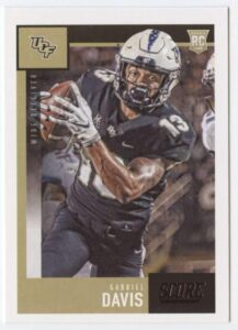 2020 score #423 gabriel davis ucf knights (rc - rookie card) nm-mt nfl football