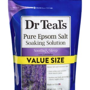 Dr. Teal's Lavender Soaking Solution (1 Bag, 7lb) - Blended with Pure Epsom Salt - Relax and Relieve Stress at Home While Promoting a Better Nights Sleep - Value Size Bag