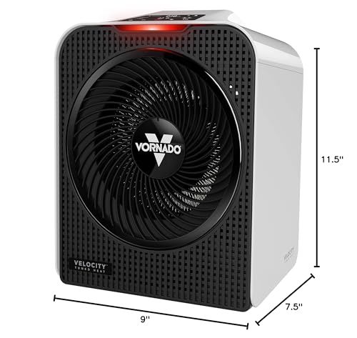 Vornado Velocity 5 Whole Room Space Heater with Auto Climate Control, Timer, and Safety Features, White, Large